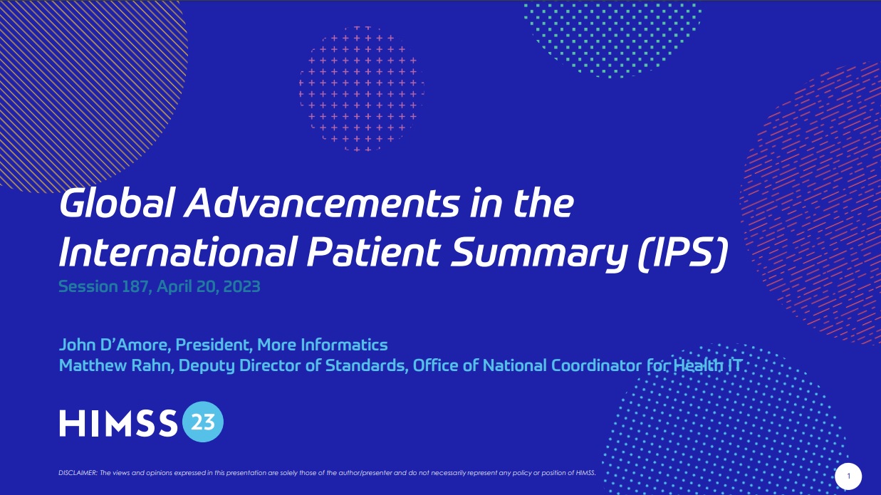 IPS Presentation at HIMSS 2023 (North America) – The International ...